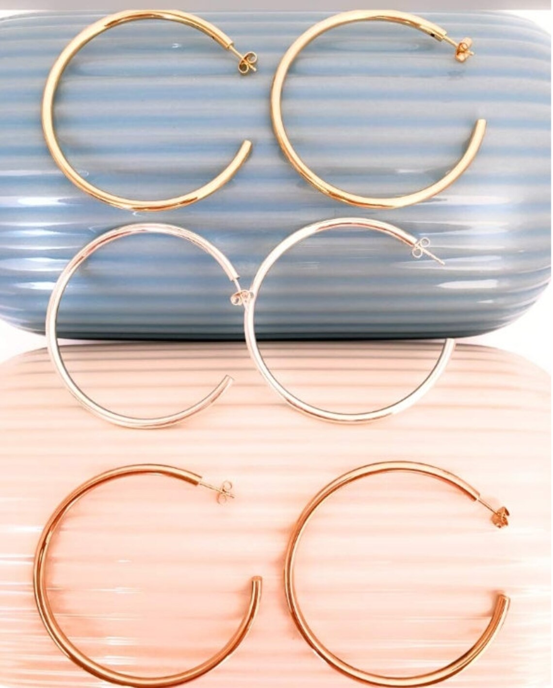 Light & Large 6 cm 2.4 inches hoops magnificent design | Etsy