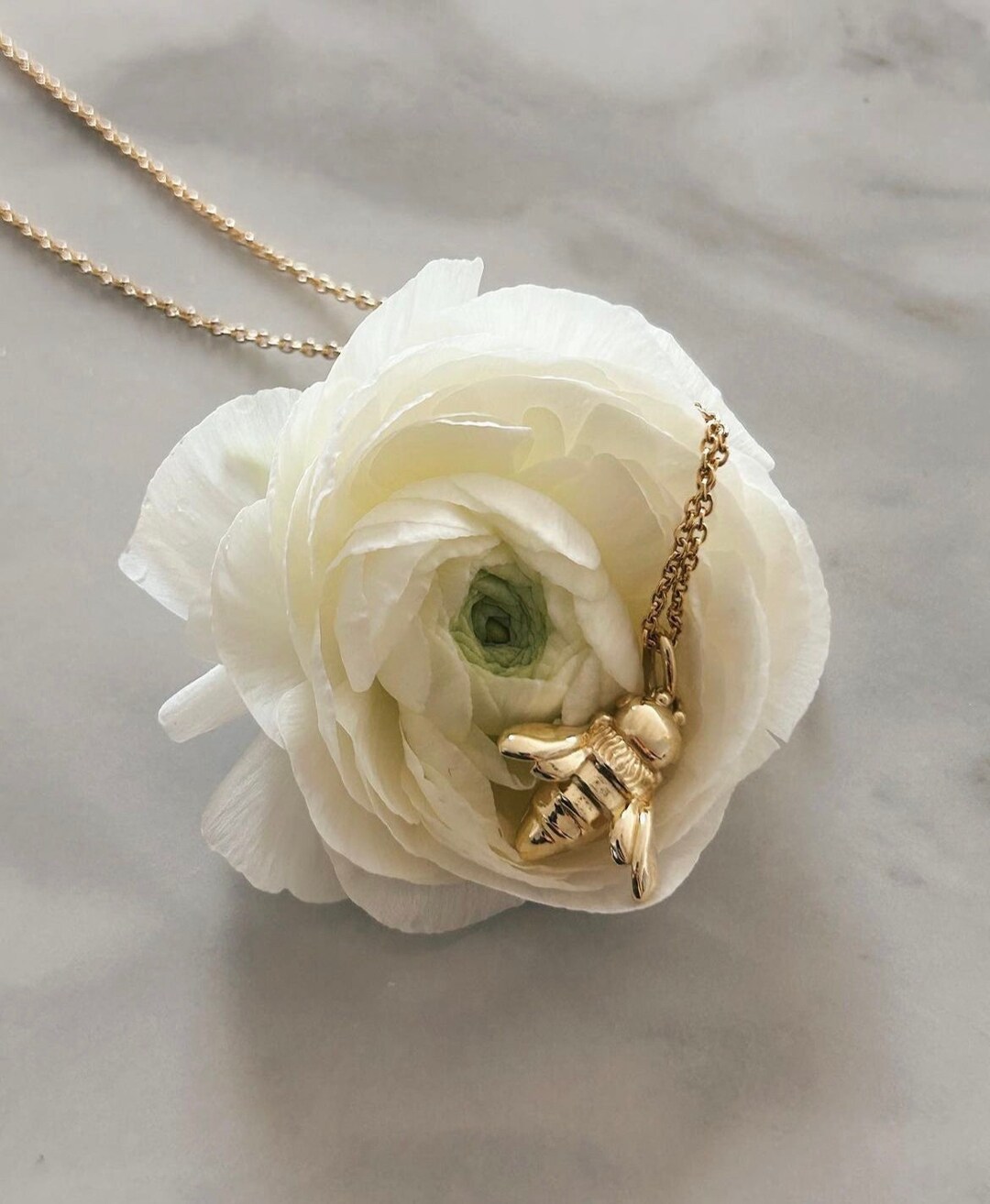 Cute Solid Bee Pendant With Adjustable Fine Chain Handmade of Solid 925 ...