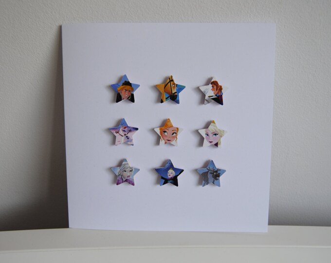 Disney's Frozen Stars Handmade Greeting Card Featuring Olaf, Anna ...