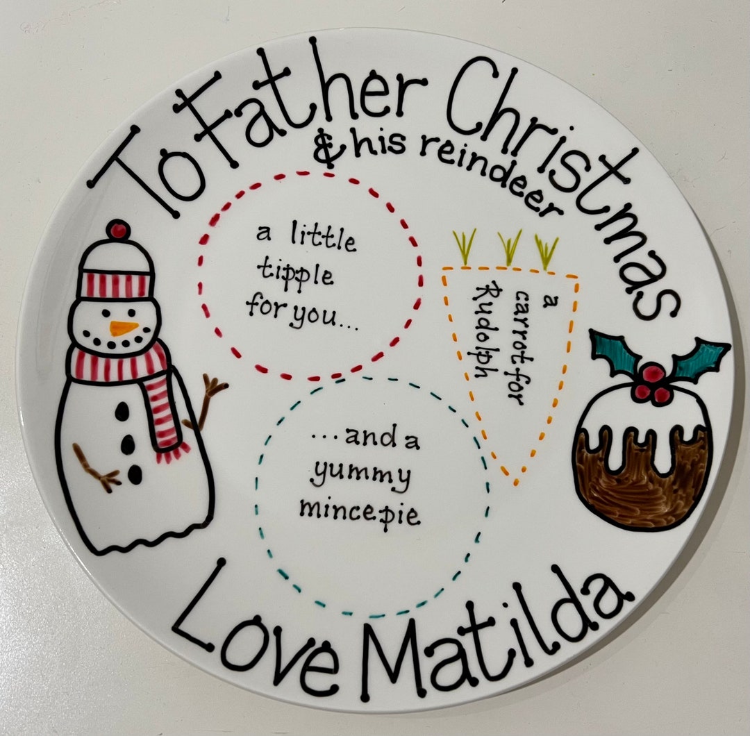 Santa Plate / Christmas Plate / Christmas Eve Plate Father Christmas ...