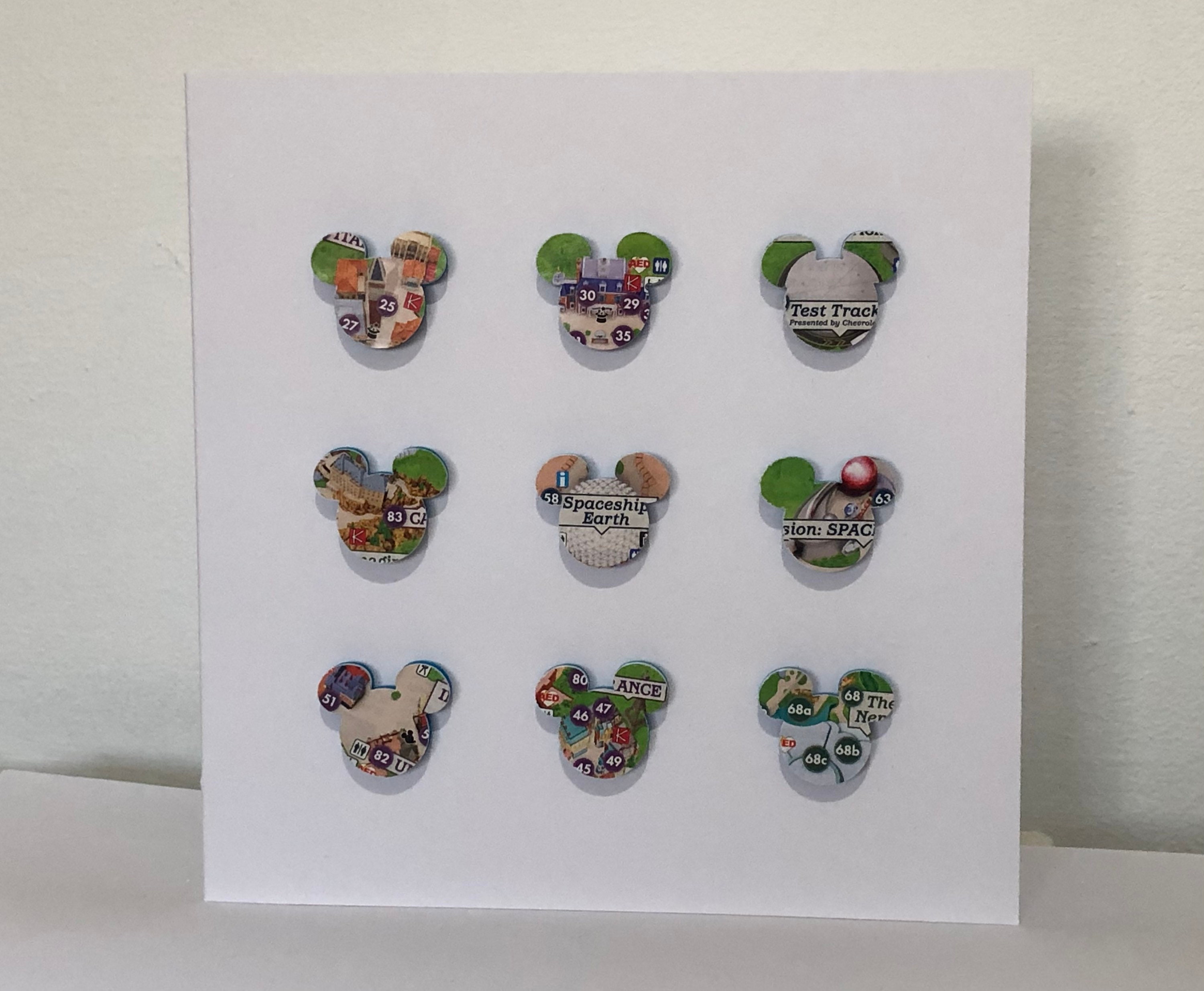 Walt Disney World Theme Parks Map Cards Map is Shape of | Etsy