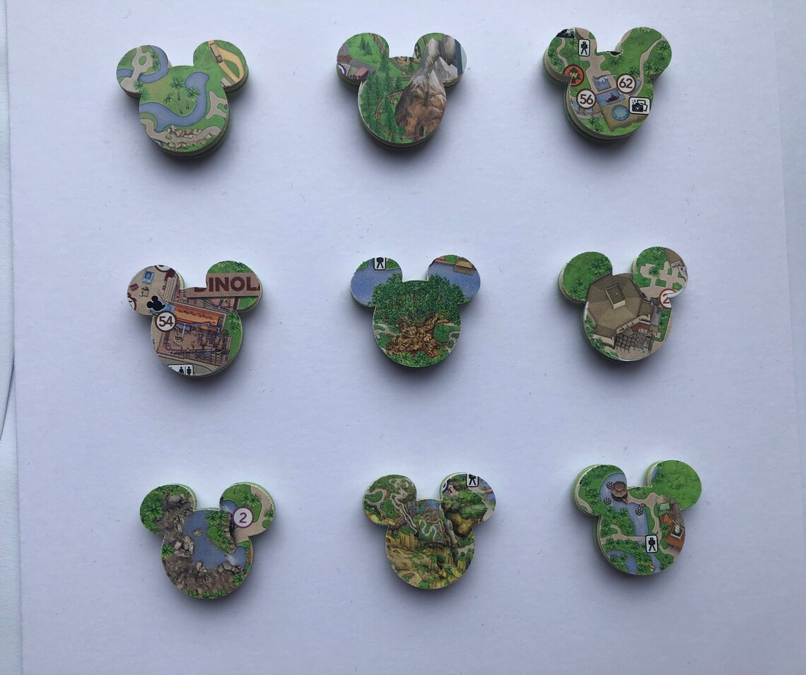 Walt Disney World Theme Parks Map Cards Map is Shape of | Etsy