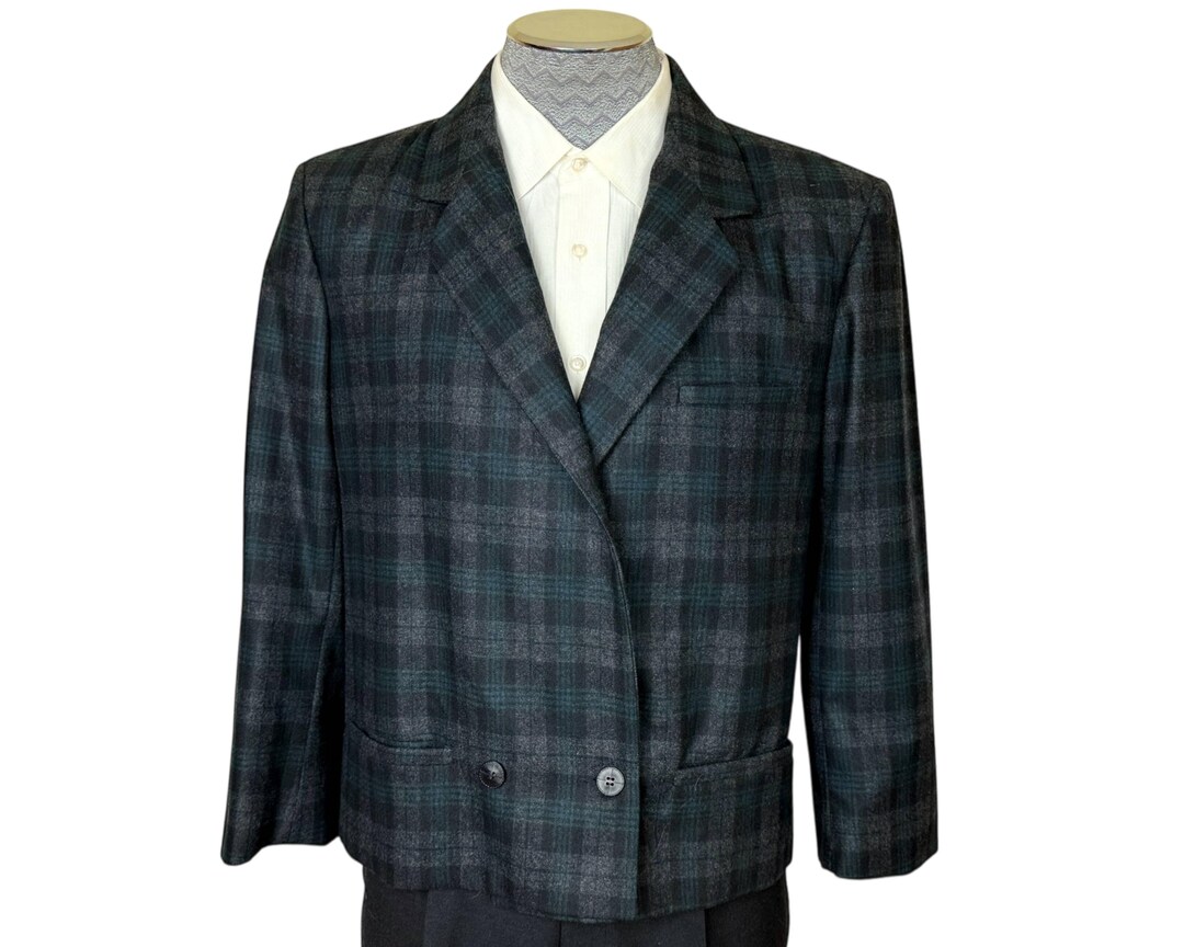 Vintage 1980s New Wave Short Jacket Tartan Plaid Size M L - Etsy