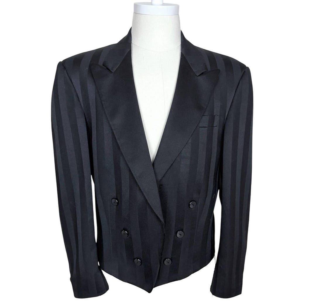 Vintage 1980s New Wave Jacket Black Formal Blazer Size 42 - Etsy