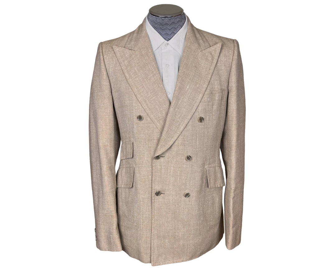 Vintage 1970s Mens Linen Jacket Cy Mann Toronto Tailor Size M Tall ...