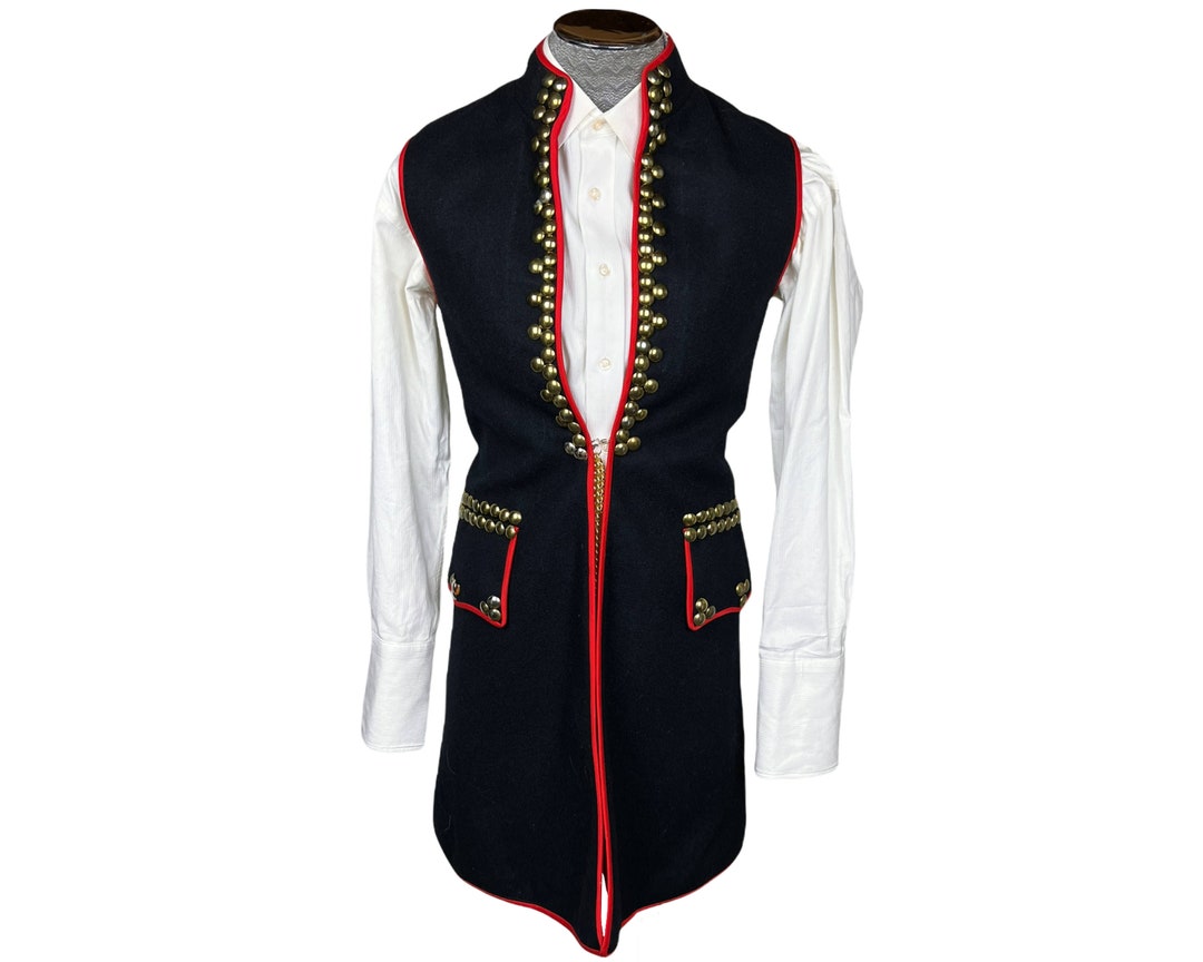 Vintage Uniform Long Wool Vest W Brass Buttons Unisex Size S - Etsy