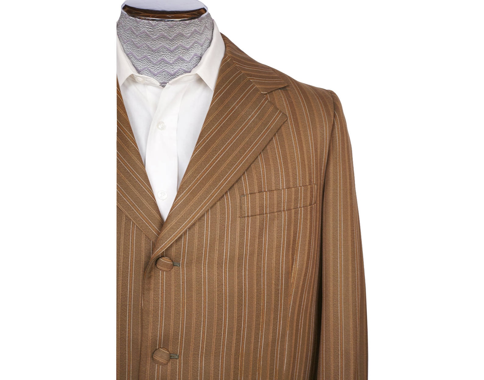 Vintage Mens Mod Pinstripe Shiny Suit 1960s British Invasion Era Size M ...