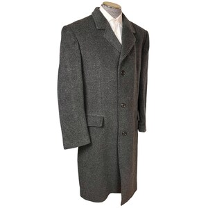 Vintage 1980s Classic Mens Overcoat Grey Crombie Wool Claude Hilton Sz ...