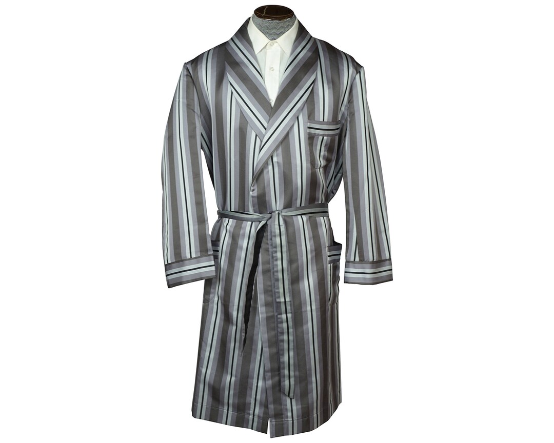 Vintage Striped Dressing Gown Lounging Robe Mens Size M L - VFG - Etsy