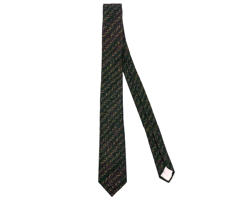Vintage 1950s 60s Hardy Amies Silk Tie Raised Black Detail on Brown ...
