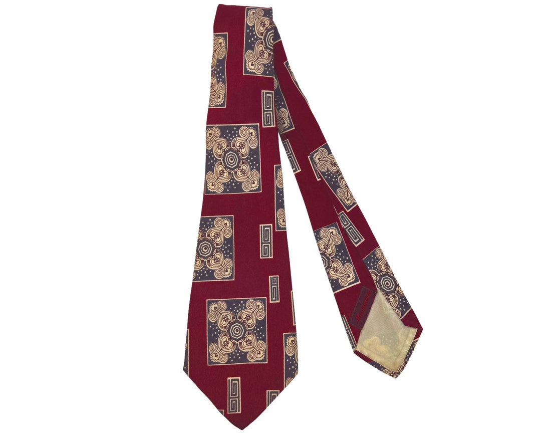 Vintage 1940s Swing Tie Abstract Pattern Manhattan Label - VFG - Etsy