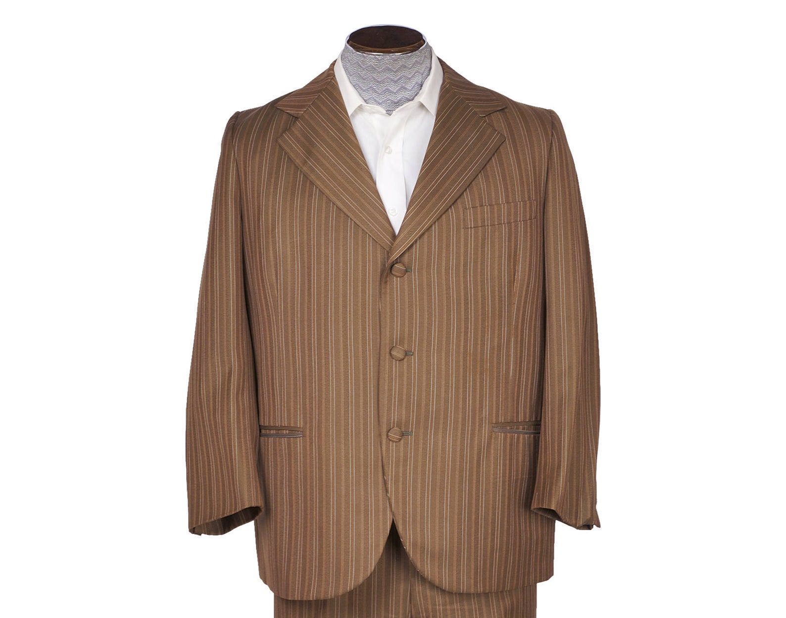 Vintage Mens Mod Pinstripe Shiny Suit 1960s British Invasion Era Size M ...