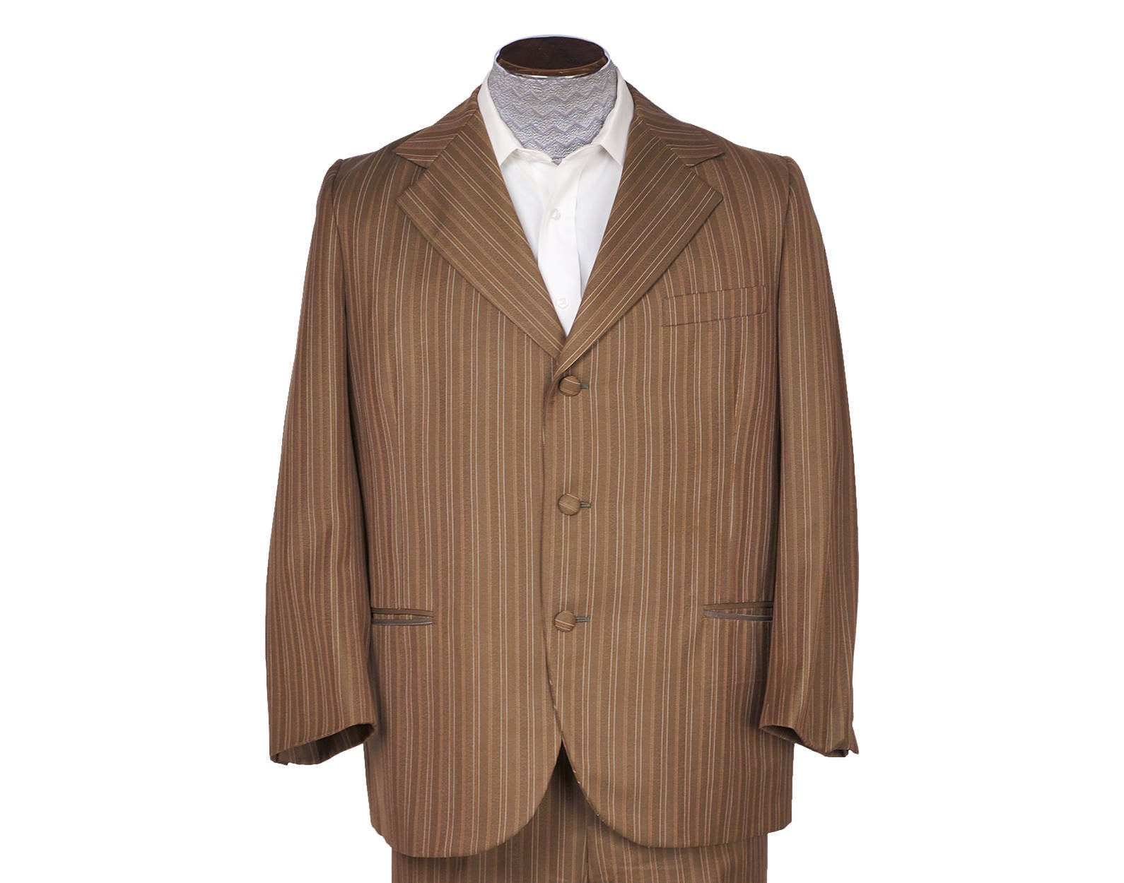 Vintage Mens Mod Pinstripe Shiny Suit 1960s British Invasion Era Size M ...