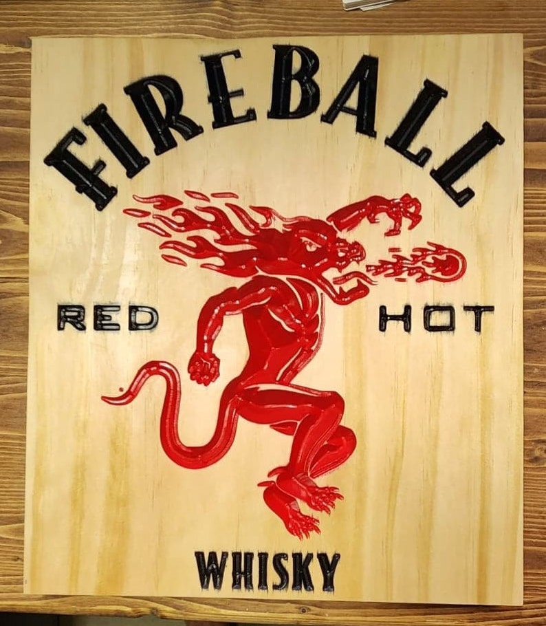 Fireball Whiskey Sign - Etsy