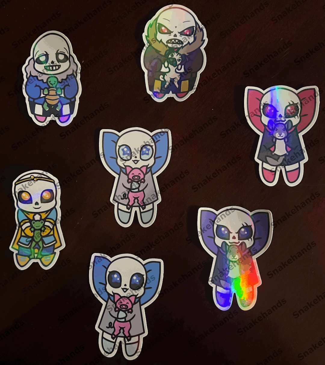 Undertale Multiverse AU Hand-made Chibi Sans With Pets Fanart Vinyl ...