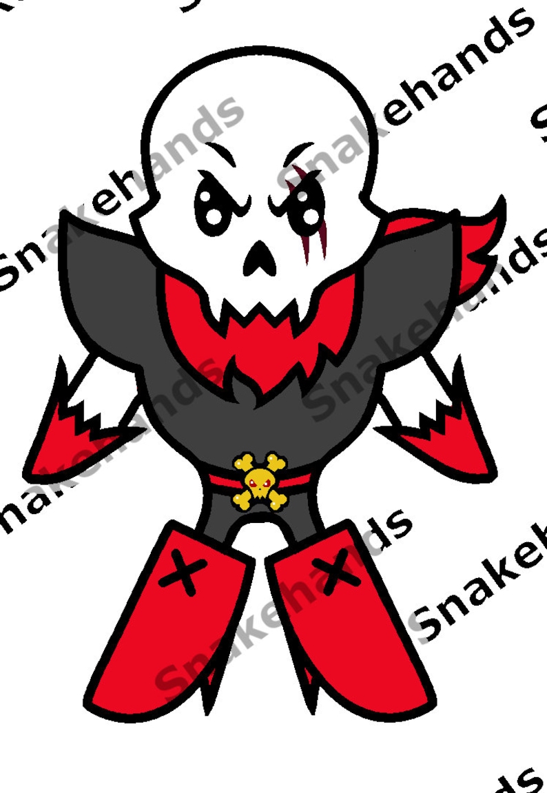 Undertale Multiverse AU Chibi Fanart Hand-made Vinyl Papyrus and Gaster ...