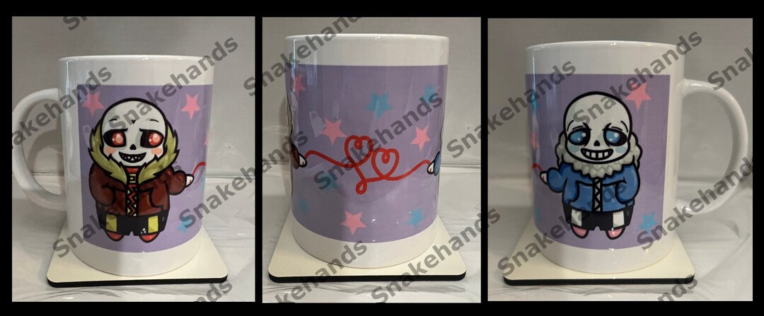 Kustard Undertale Custom Sublimation Mug Sans and Red Fanart - Etsy