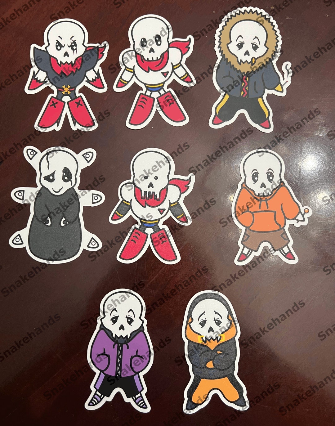 Undertale Multiverse AU Chibi Fanart Hand-made Vinyl Papyrus and Gaster ...