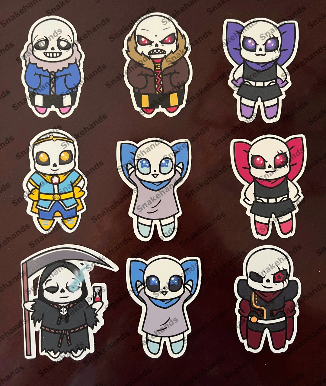 Undertale Multiverse AU Hand-made Chibi Sans Fanart Vinyl Stickers ...