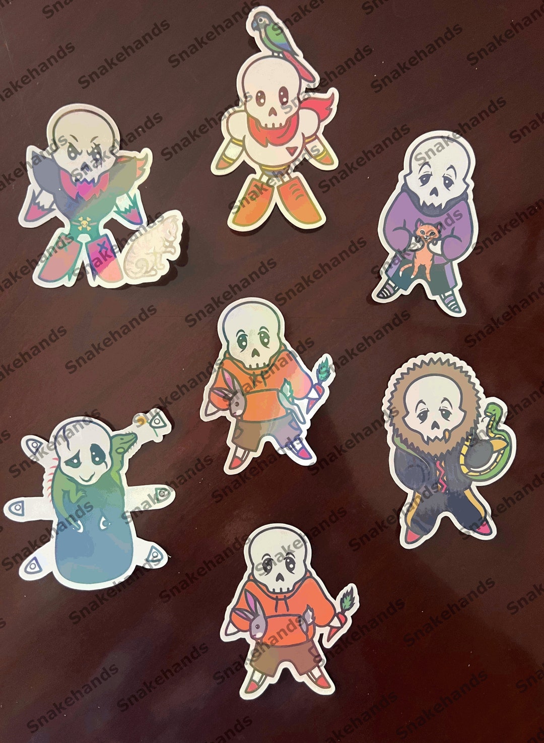 Undertale Multiverse AU Chibi Fanart Hand-made Vinyl Papyrus and Gaster ...
