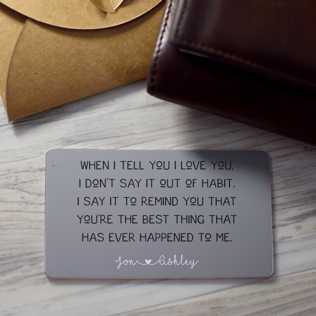 Personalized Quote Wallet Card Insert | Valentines Day Gift | Husband ...