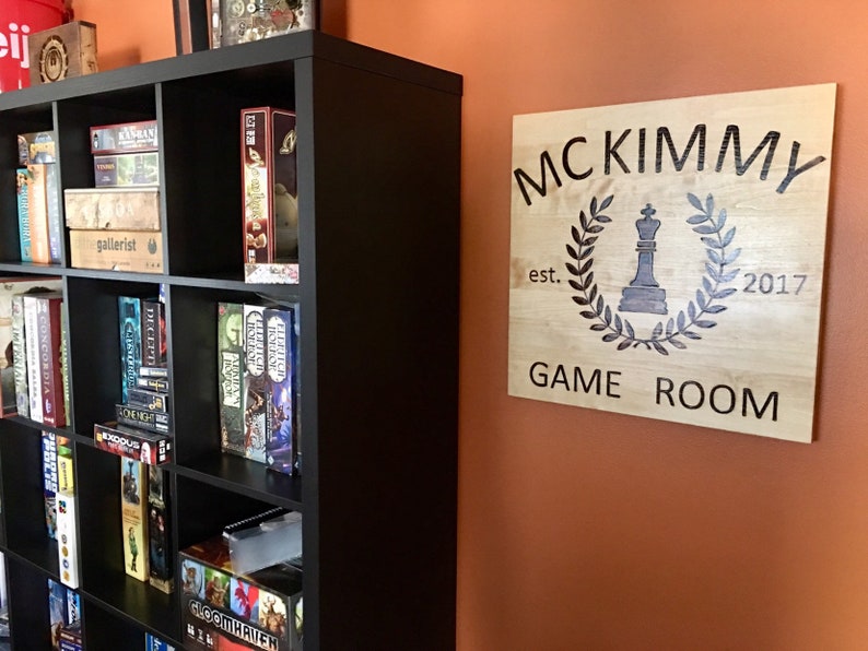 Personalized Wood Burned Game Room Sign | Etsy