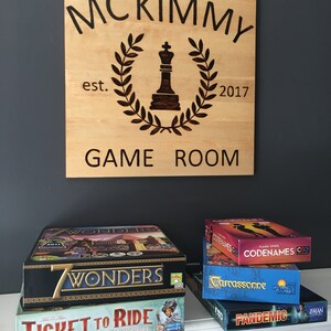 Personalized Wood Burned Game Room Sign - Etsy