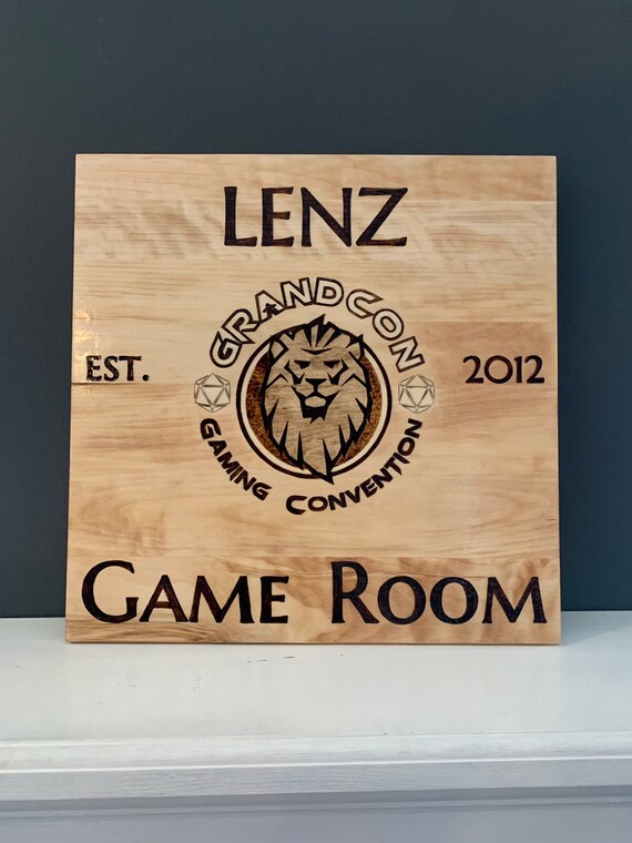 Personalized Wood Burned Game Room Sign - Etsy