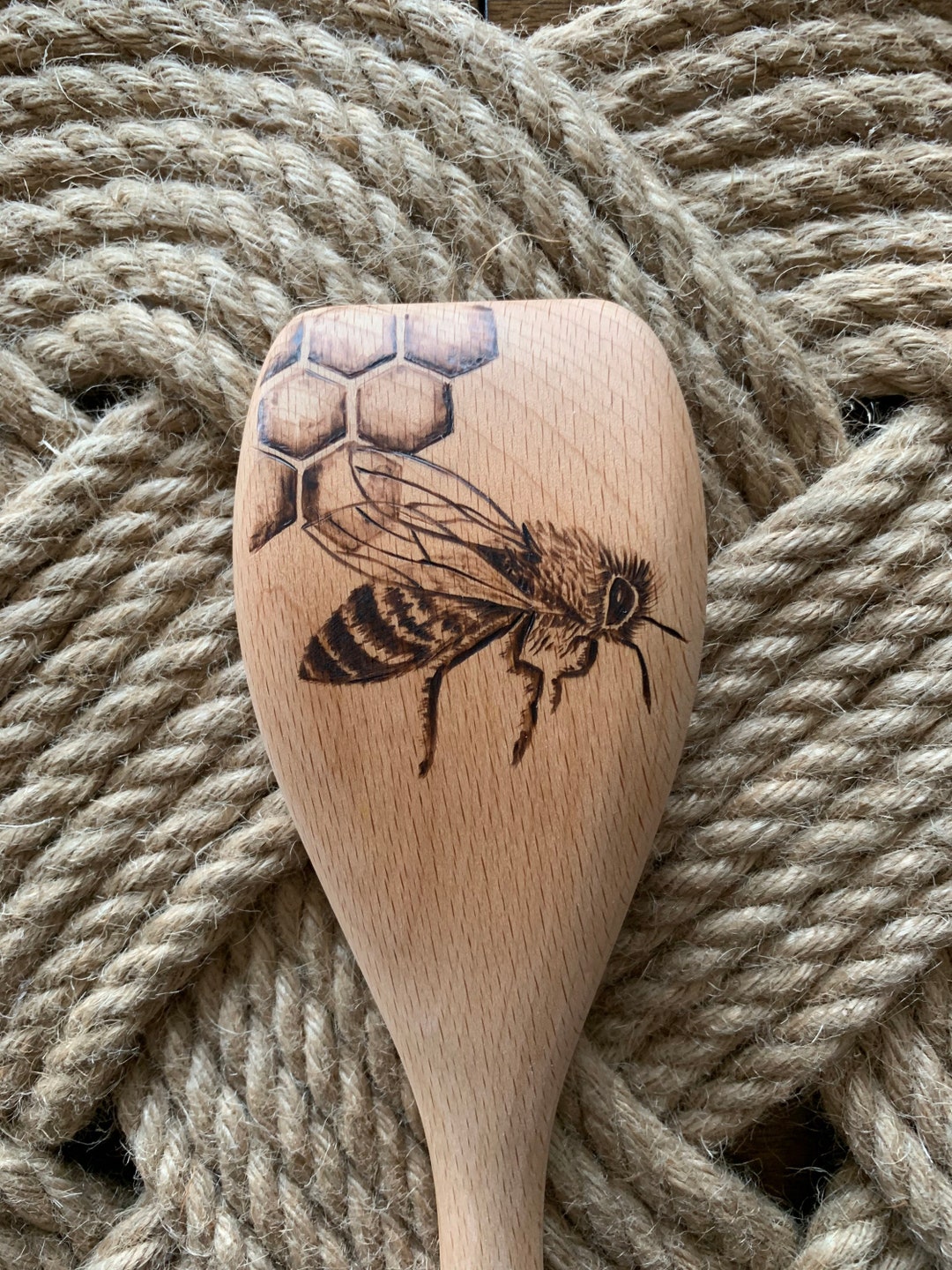 Bee Woodburned Spoon - Etsy