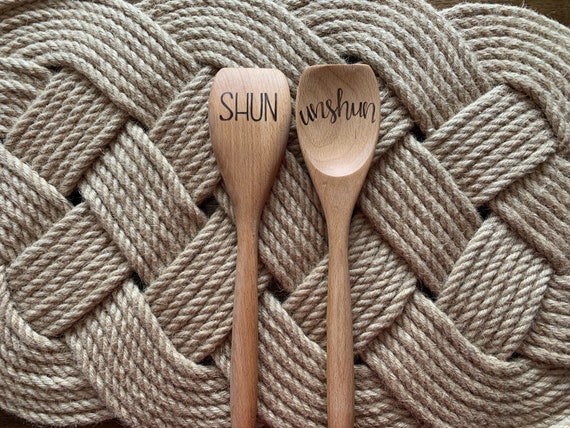 Shun Unshun Double-Sided Wood Burned Spoon The Office | Etsy