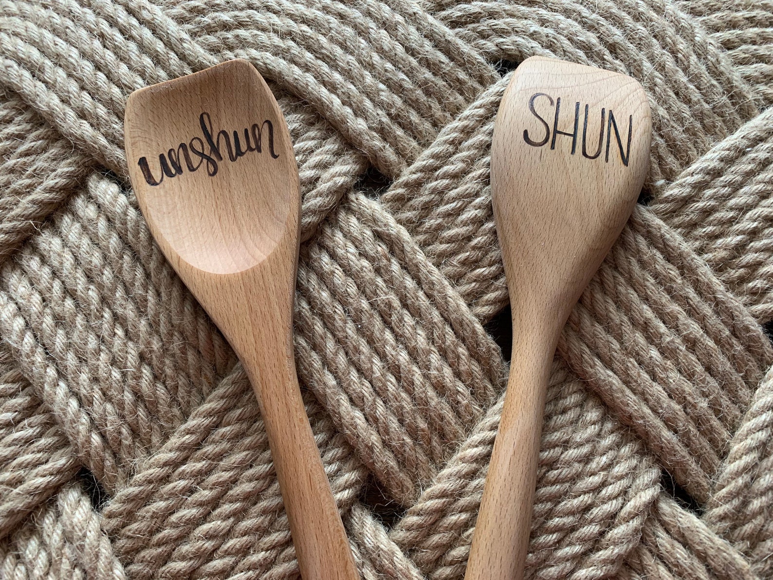 Shun Unshun Double-Sided Wood Burned Spoon The Office | Etsy