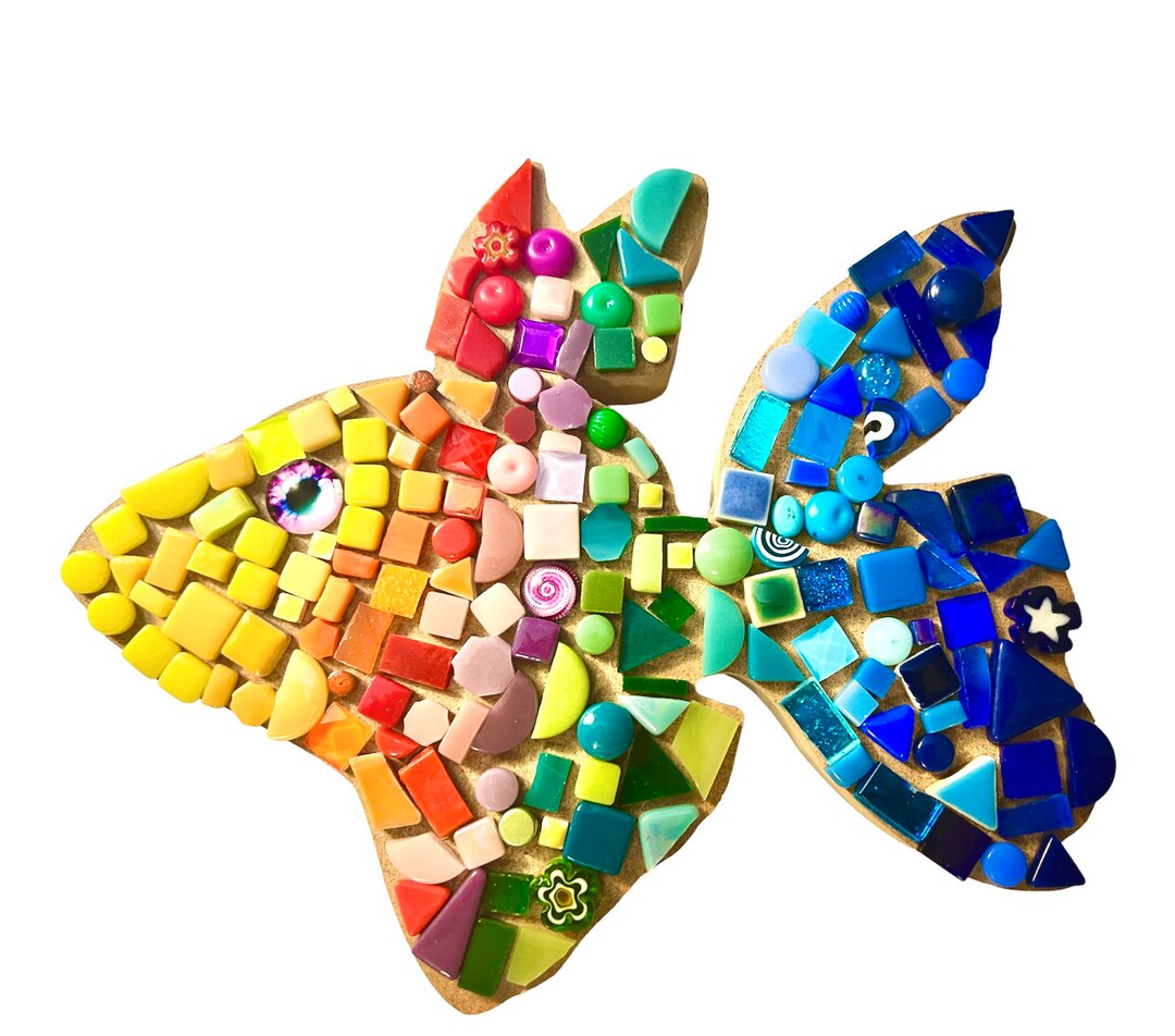 Rainbow Fish Mosaic Kit: DIY Mixed Media Wall Art - Etsy