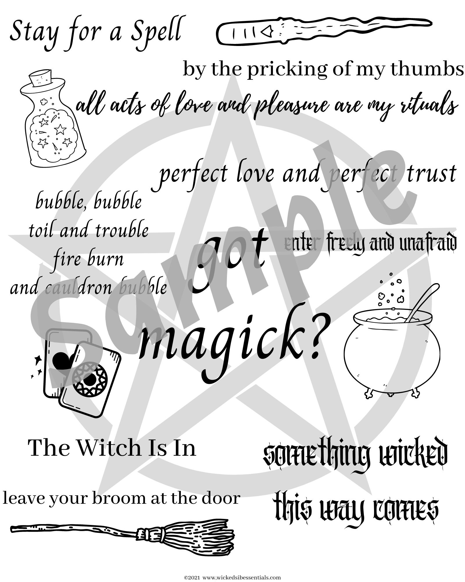 Printable Witchy Wall Art | Pagan | Wiccan | Halloween | Goth ...