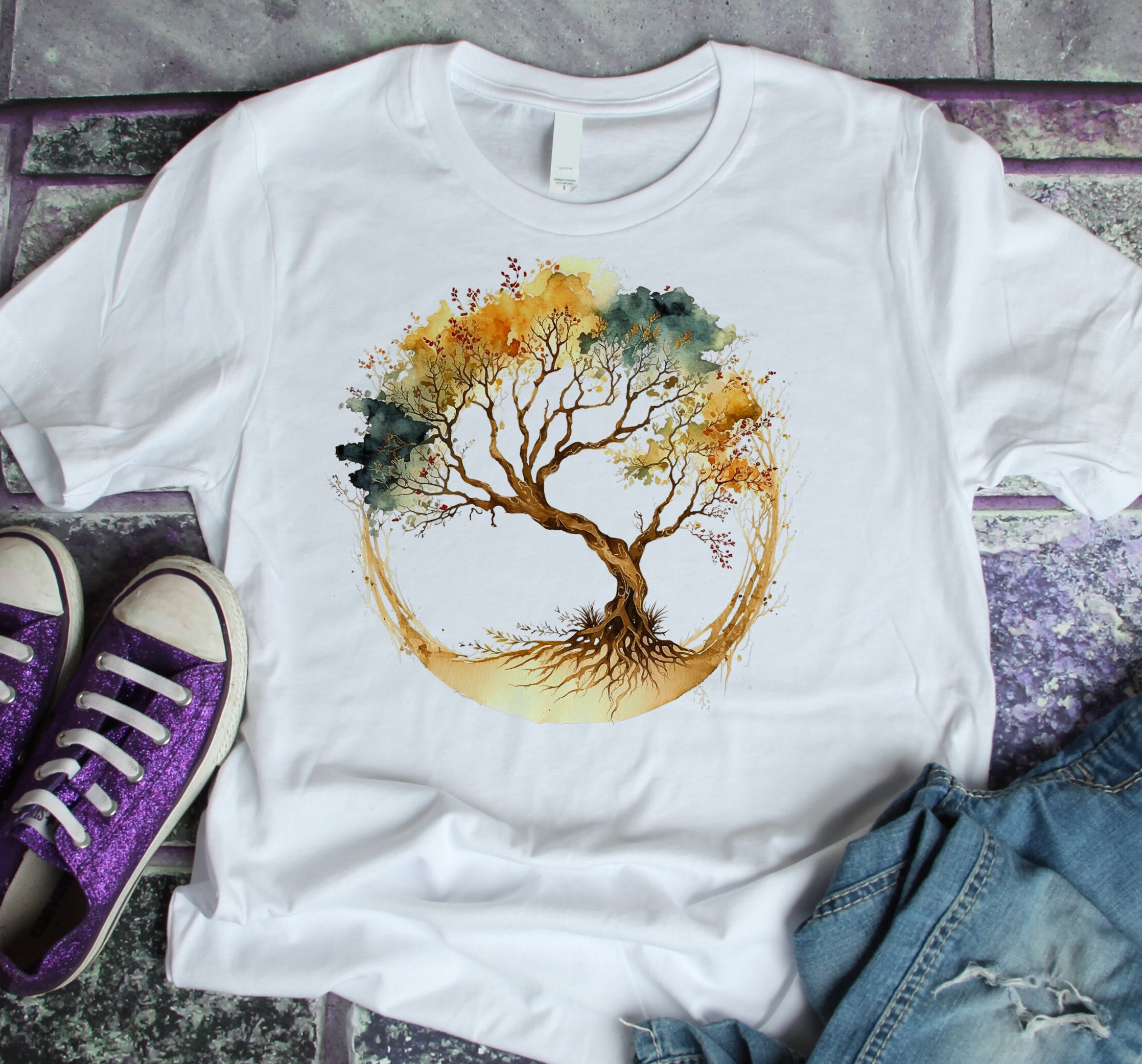 Tree of Life Shirt - Nature Graphic Tee, Vintage Style, Pine Tree for ...