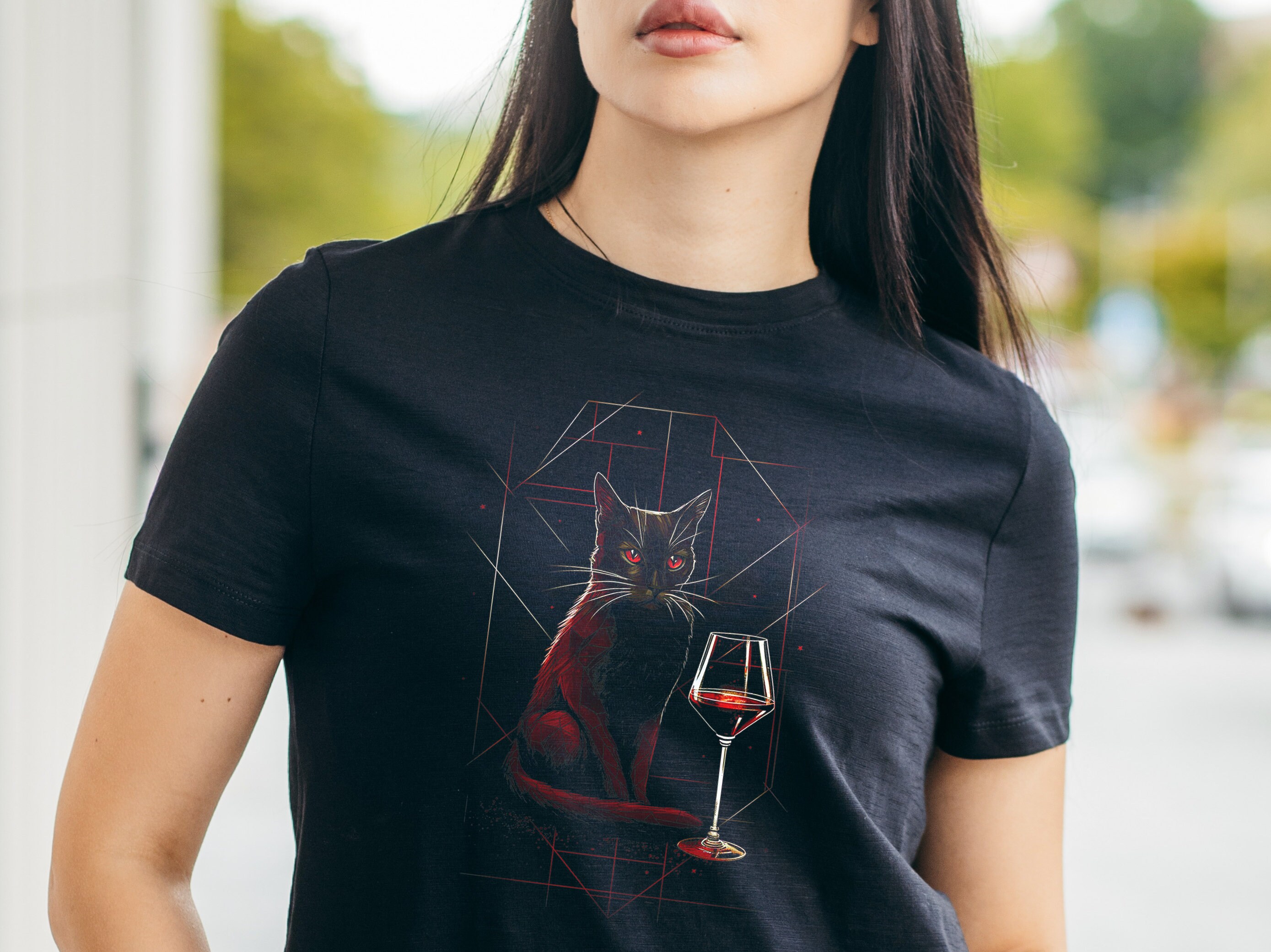 Nocturnal Feline Tee | Dark Cat T-shirt | Gothic Style | Cat Lover's ...