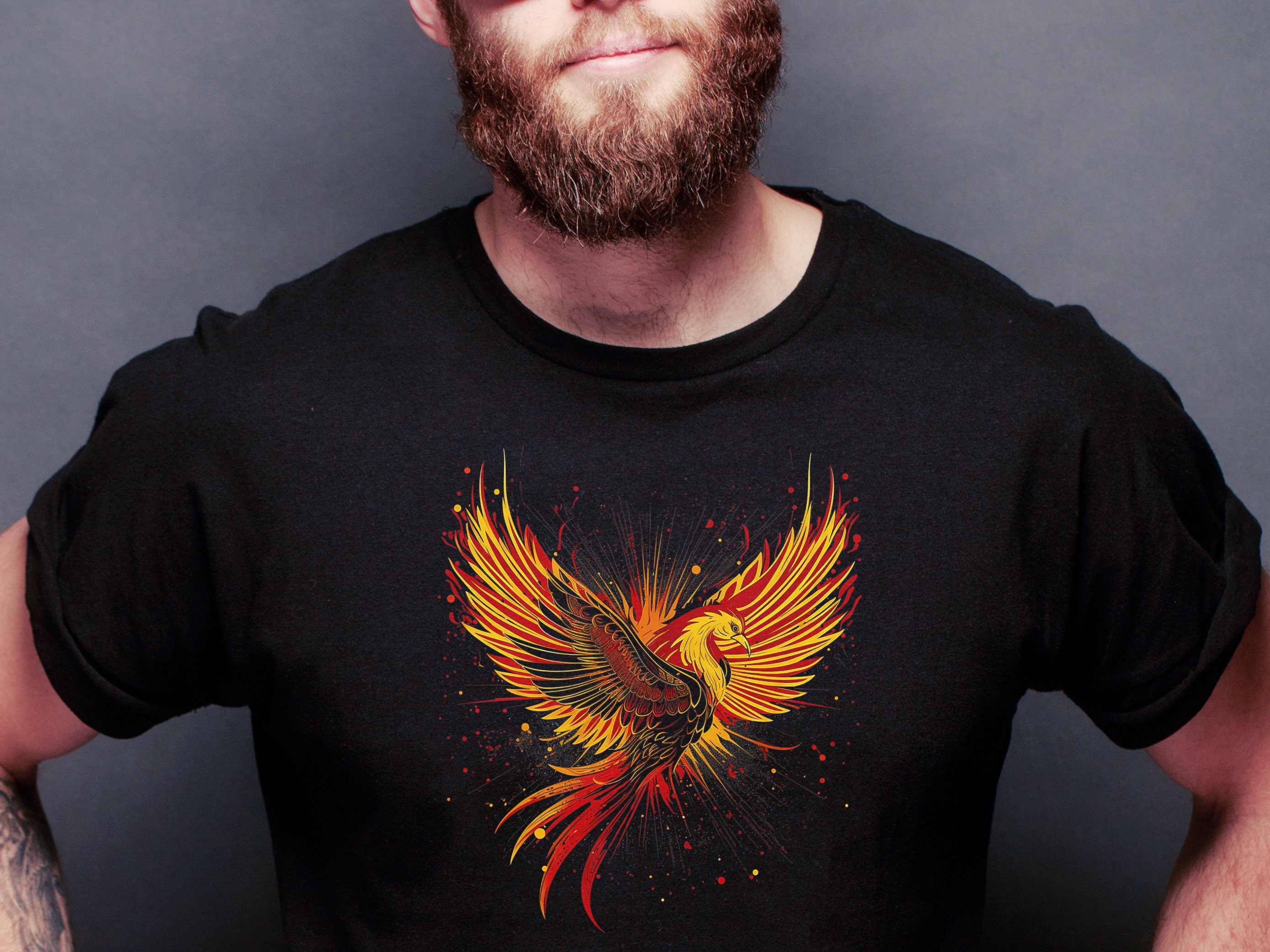Phoenix Flame Shirt Mythical Fire Bird Tee Phoenix Rising Design Unisex ...