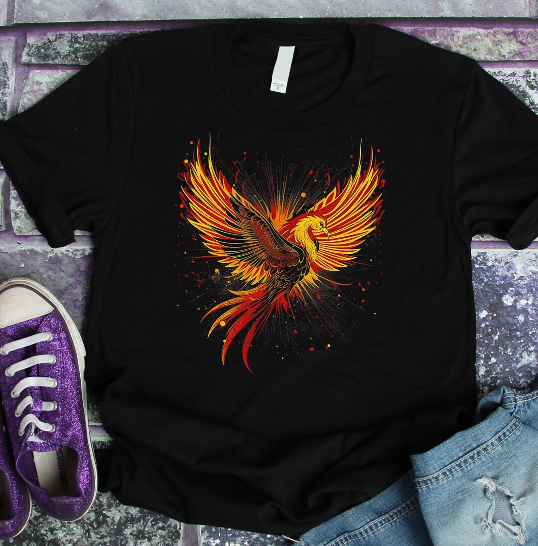 Phoenix Flame Shirt | Mythical Fire Bird Tee | Phoenix Rising Design ...