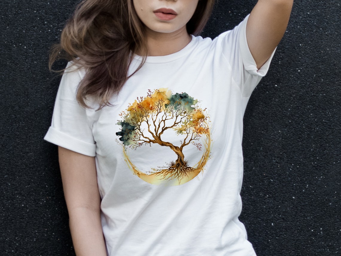 Tree of Life Shirt Nature Graphic Tee, Vintage Style, Pine Tree for Men ...