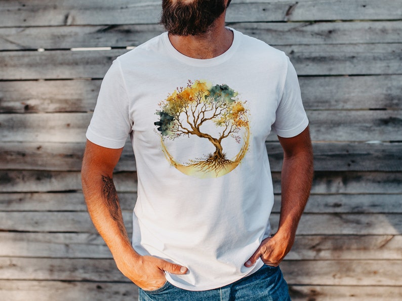 Tree of Life Shirt Nature Graphic Tee, Vintage Style, Pine Tree for Men ...