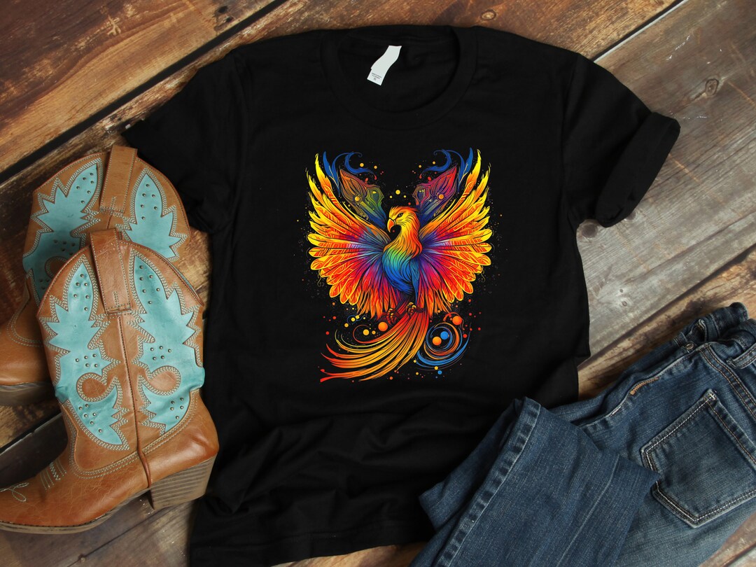 Phoenix Rebirth Shirt | Fiery Phoenix Design | Mythical Creature Tee ...