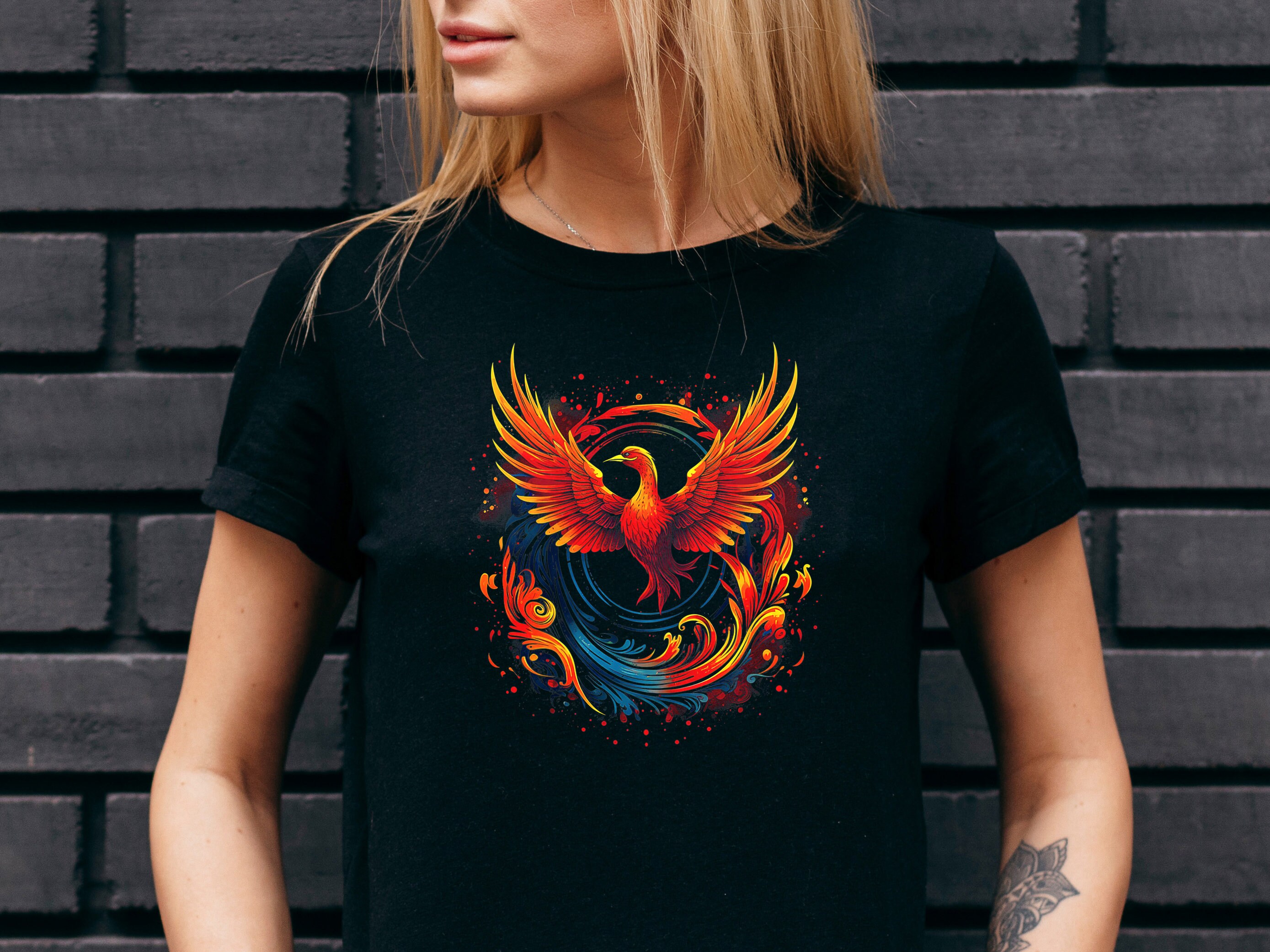 Fire Phoenix Shirt Red Phoenix Rising Tee Mythical Creature Design ...