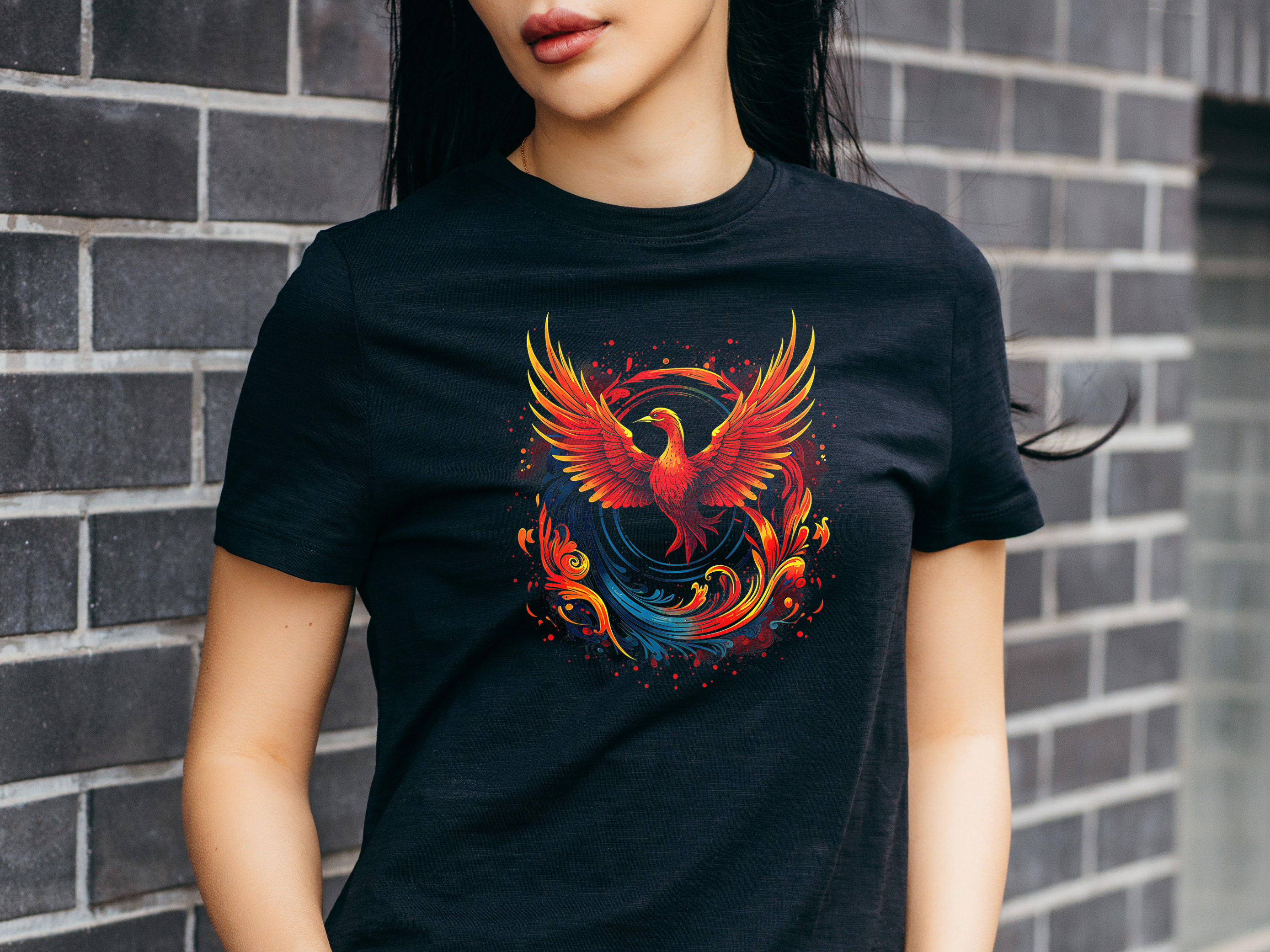 Fire Phoenix Shirt | Red Phoenix Rising Tee | Mythical Creature Design ...
