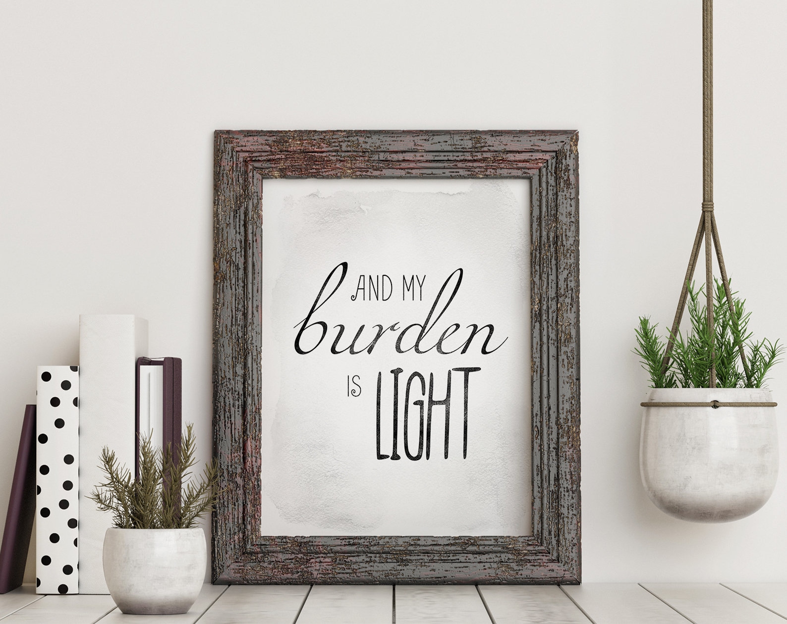 And My Burden is Light Bible Verse Printable Scripture | Etsy