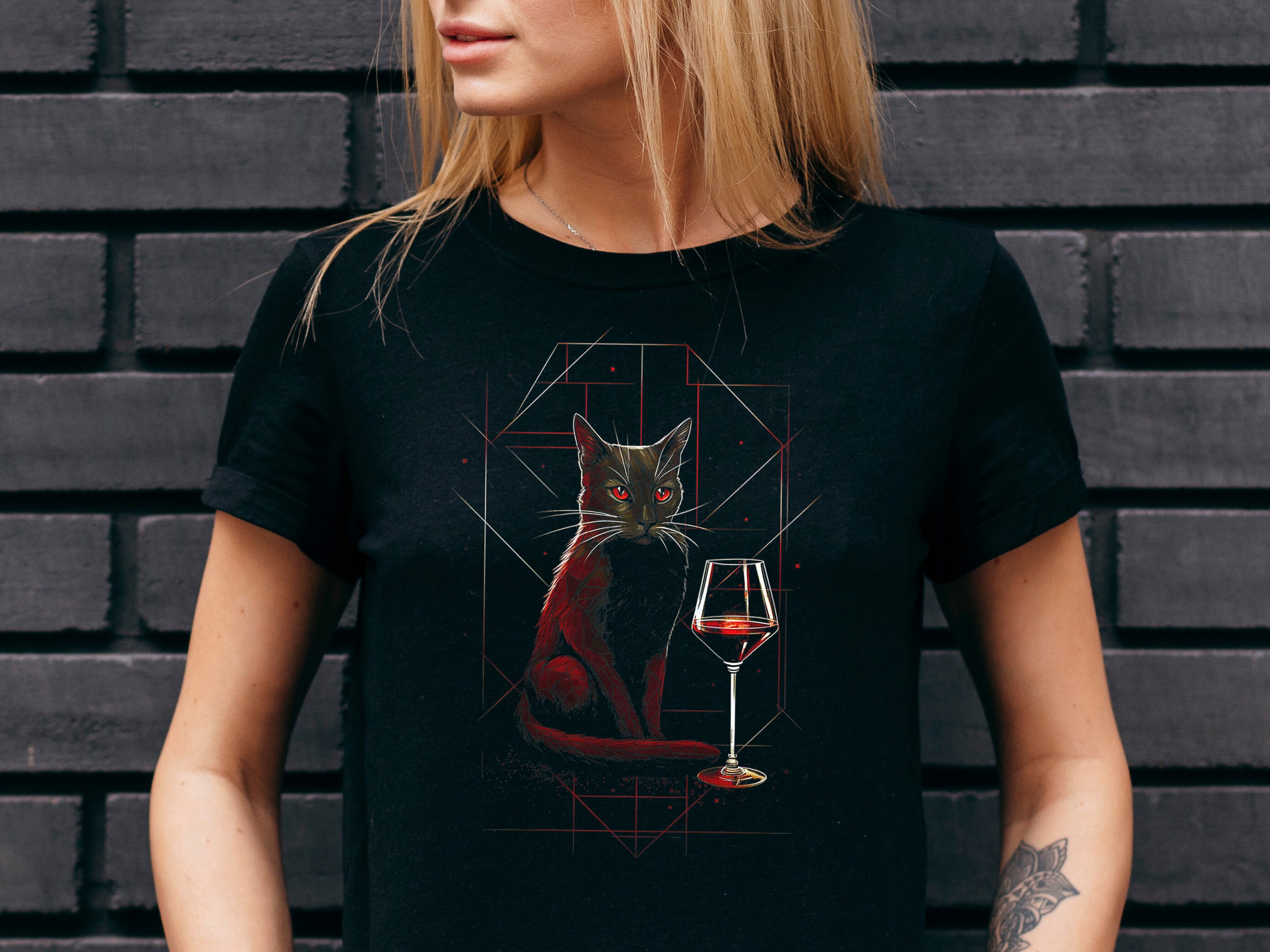 Nocturnal Feline Tee | Dark Cat T-shirt | Gothic Style | Cat Lover's ...