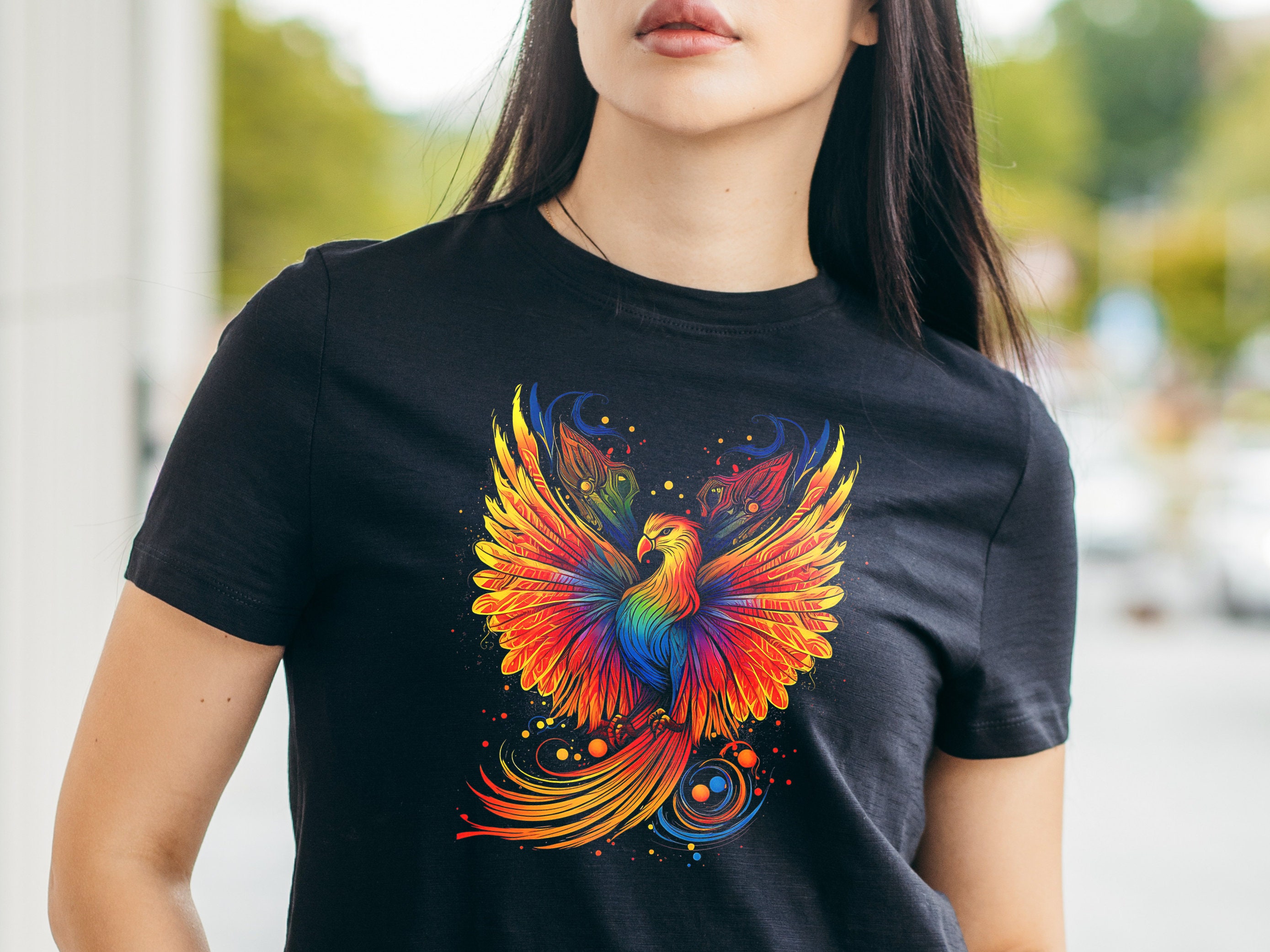 Phoenix Rebirth Shirt Fiery Phoenix Design Mythical Creature Tee ...