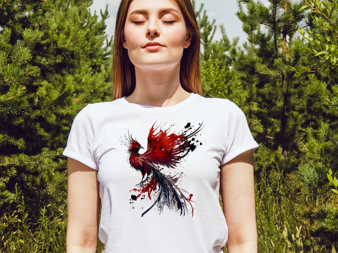 Unisex Phoenix T-shirt | Fiery Bird Design Tee | Mythological Phoenix ...
