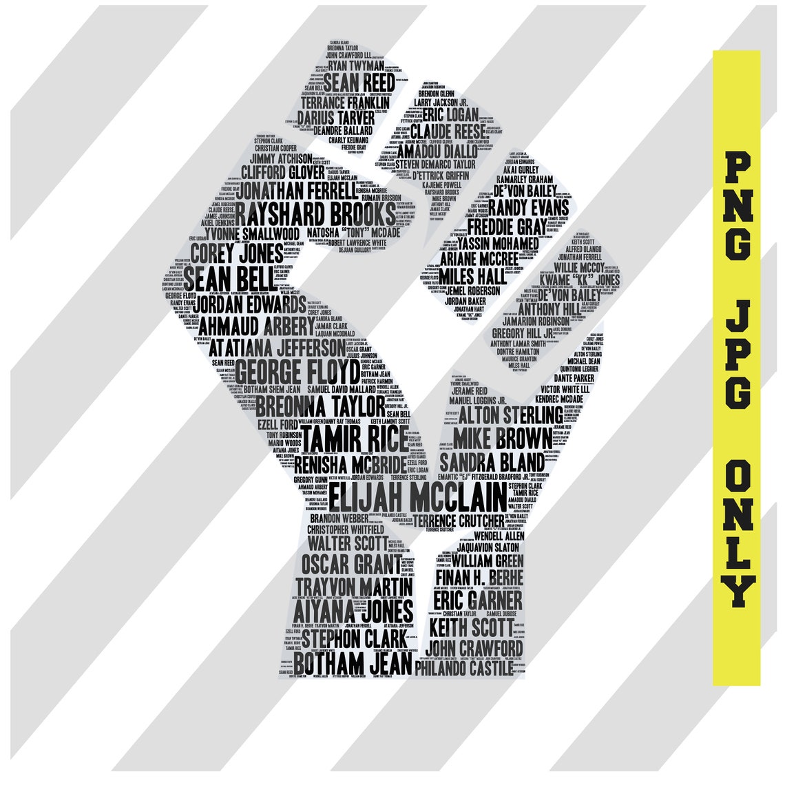 BLM Fist PNG Only Black Letters Fist PNG saytheirnames - Etsy