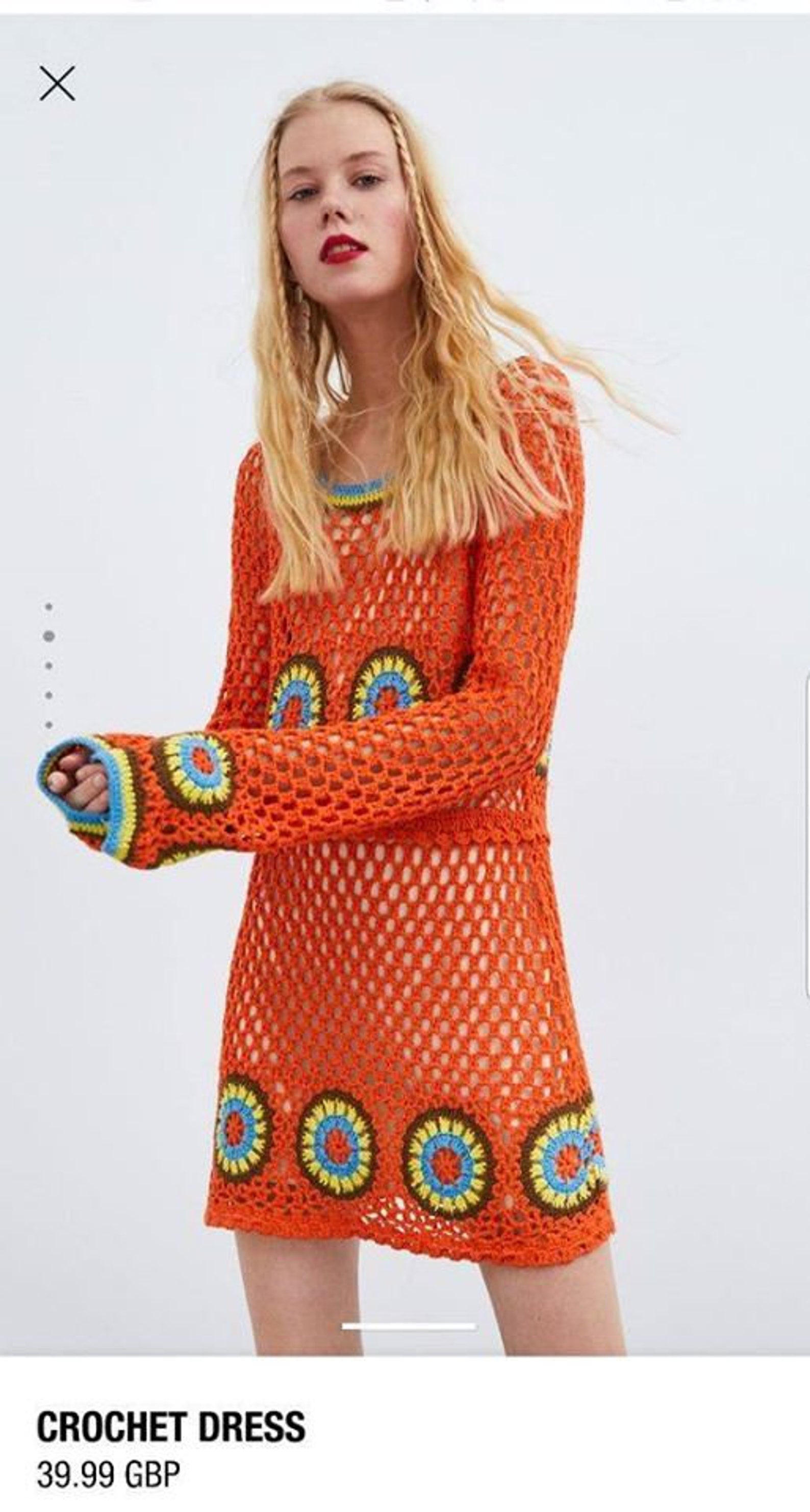 Women's Orange Dress With Multi-colored Round Motifs - Etsy