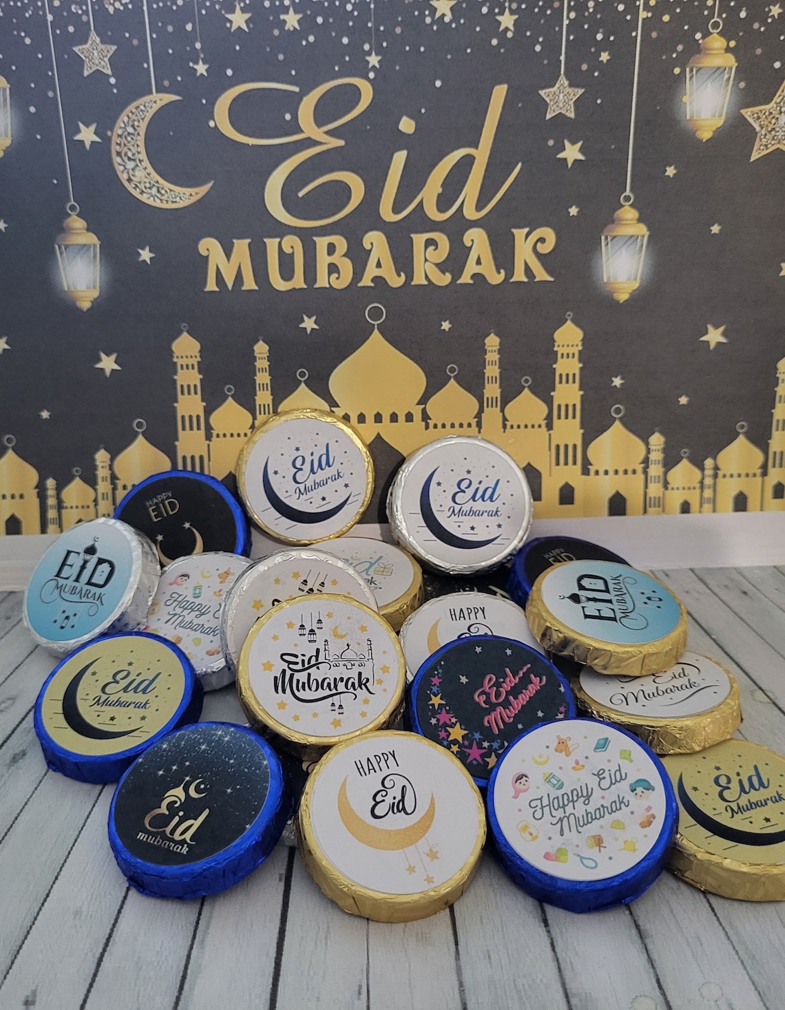Set of 50 X 3cm Eid Mubarak Chocolate Coins - Etsy