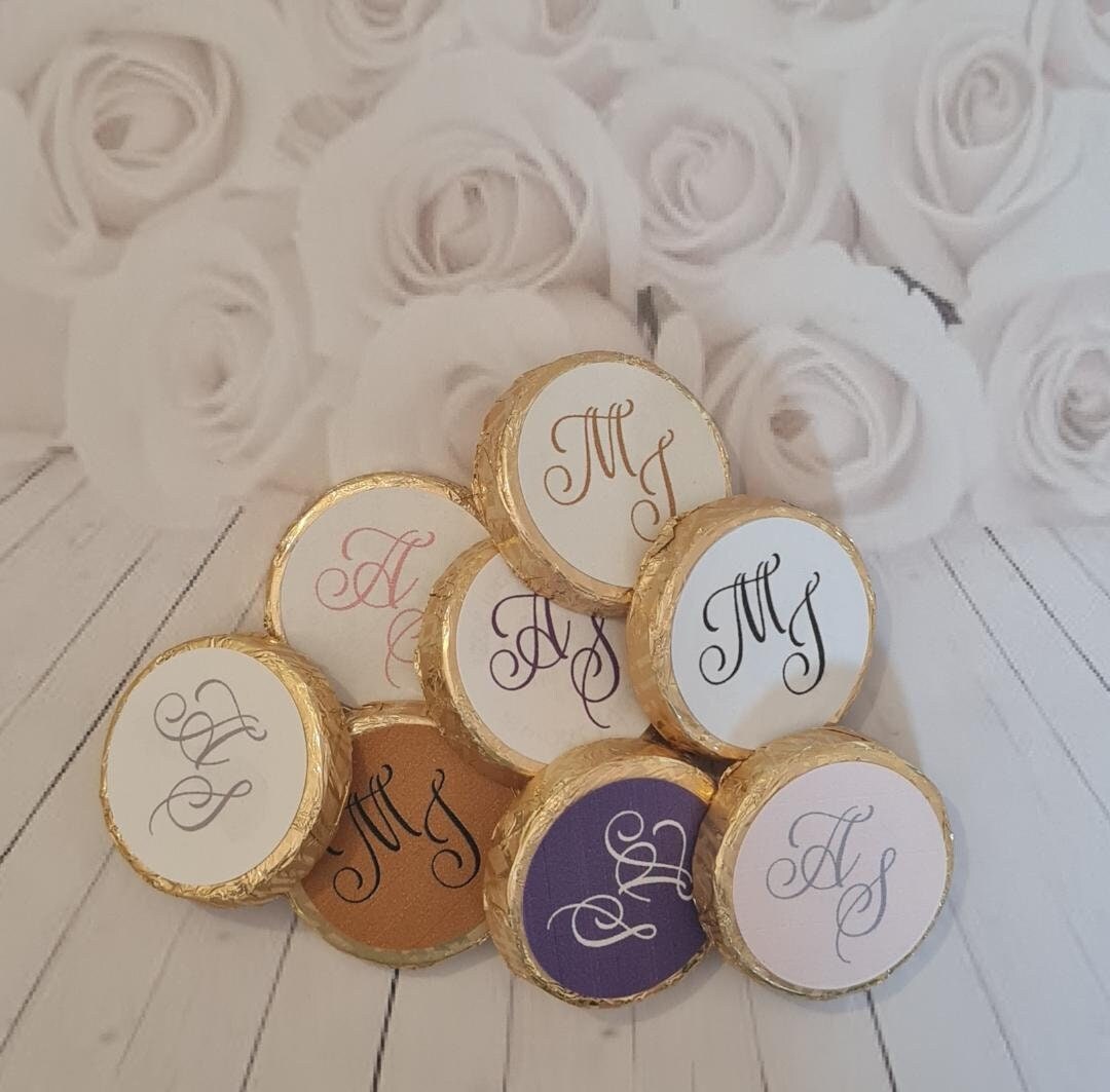 Set of 50 X Personalised Monogram Wedding Chocolates - Etsy UK